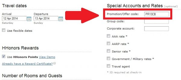 Hilton Hotel Corporate Codes